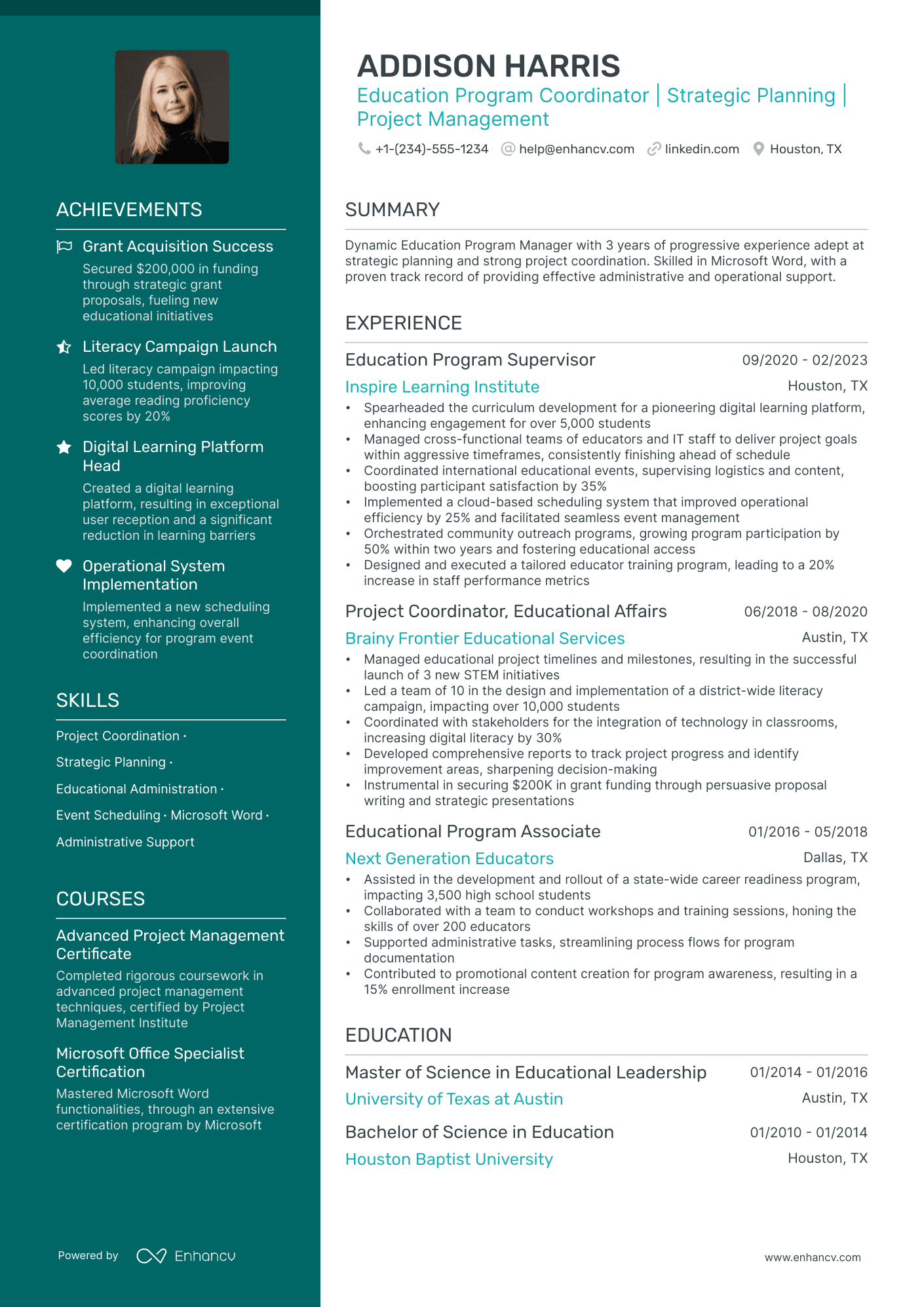 5 Education Program Manager Resume Examples & Guide for 2024