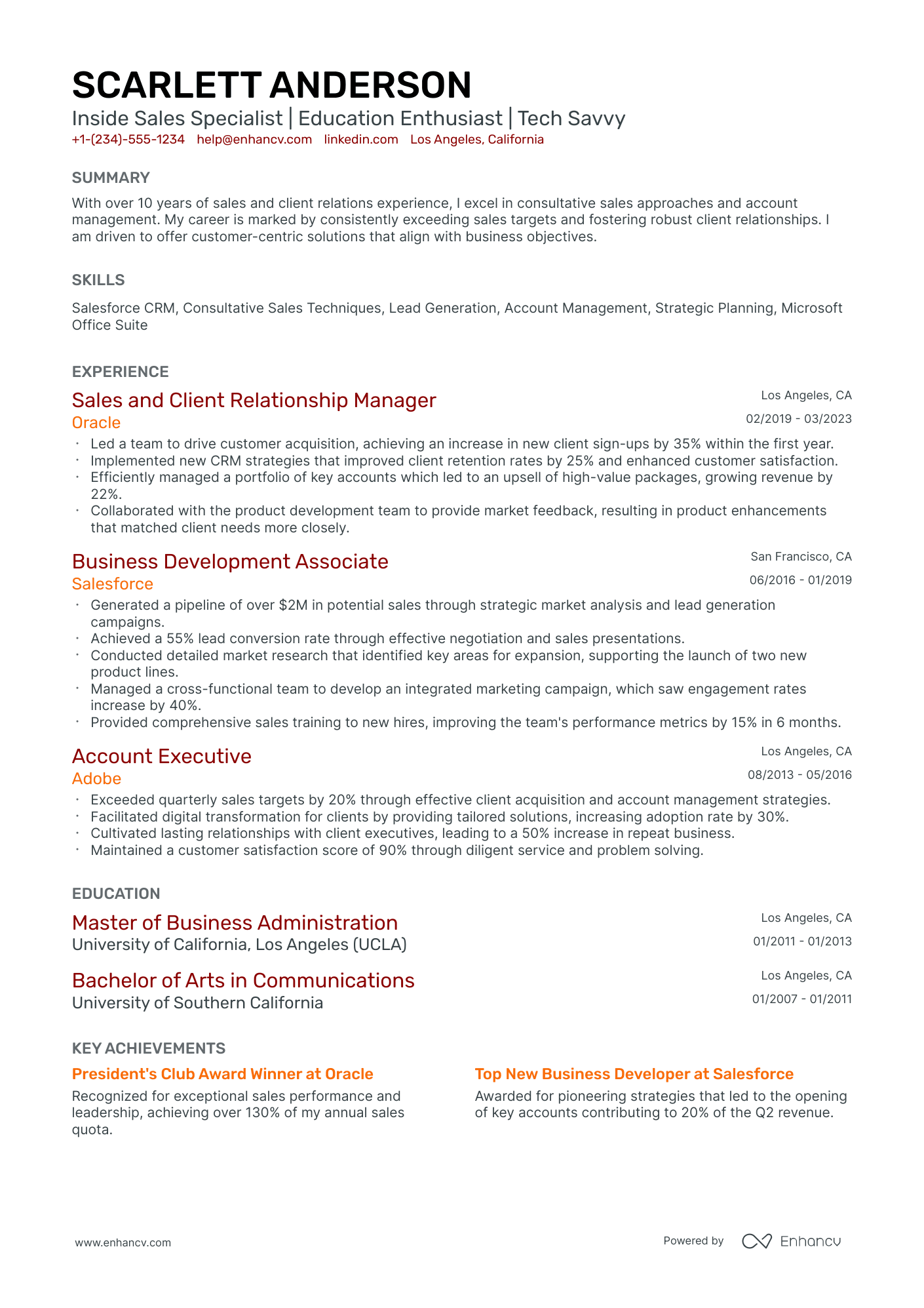 10 Sales Specialist Resume Examples & Guide for 2025