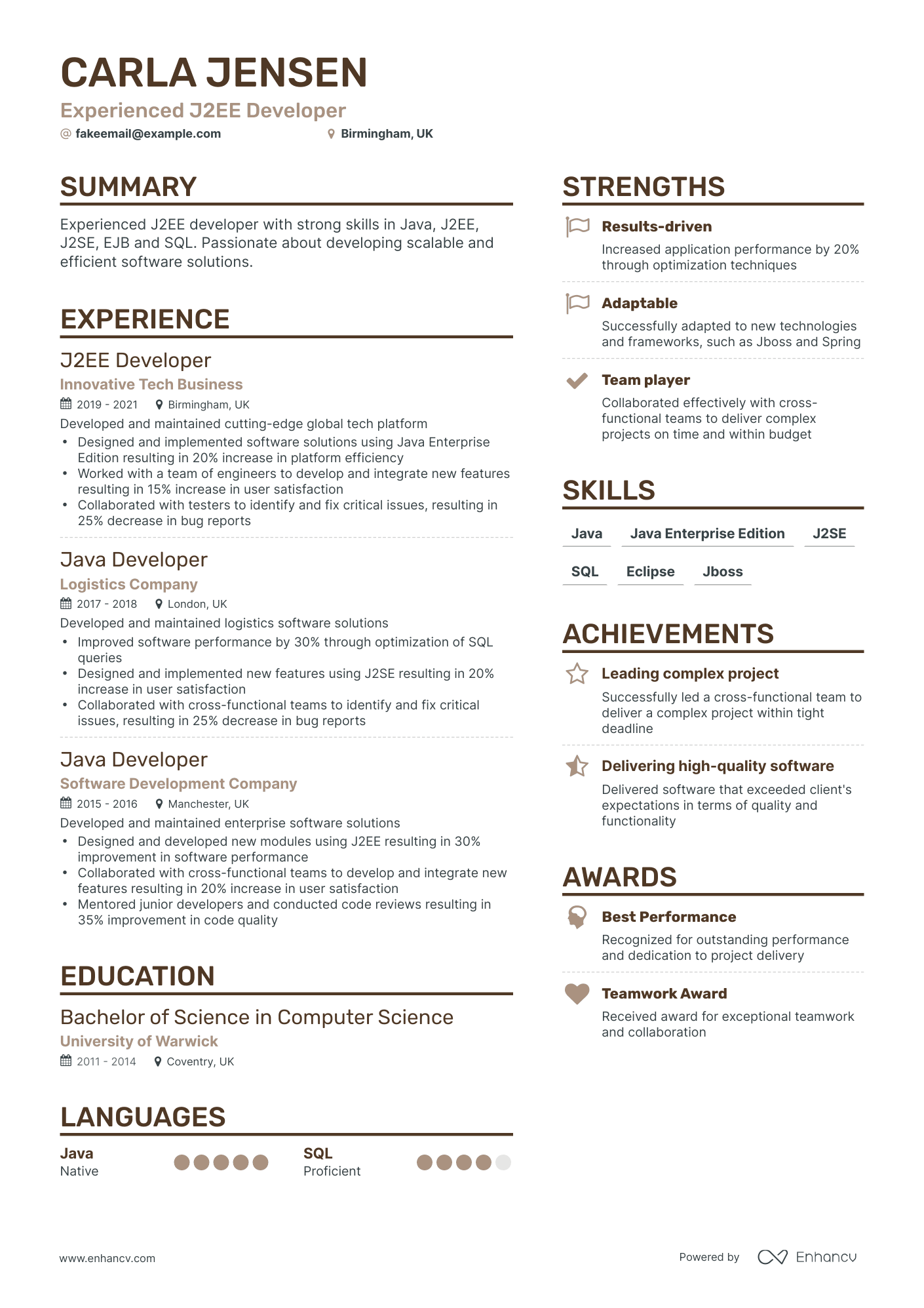 5 J2EE Developer Resume Examples & Guide for 2023