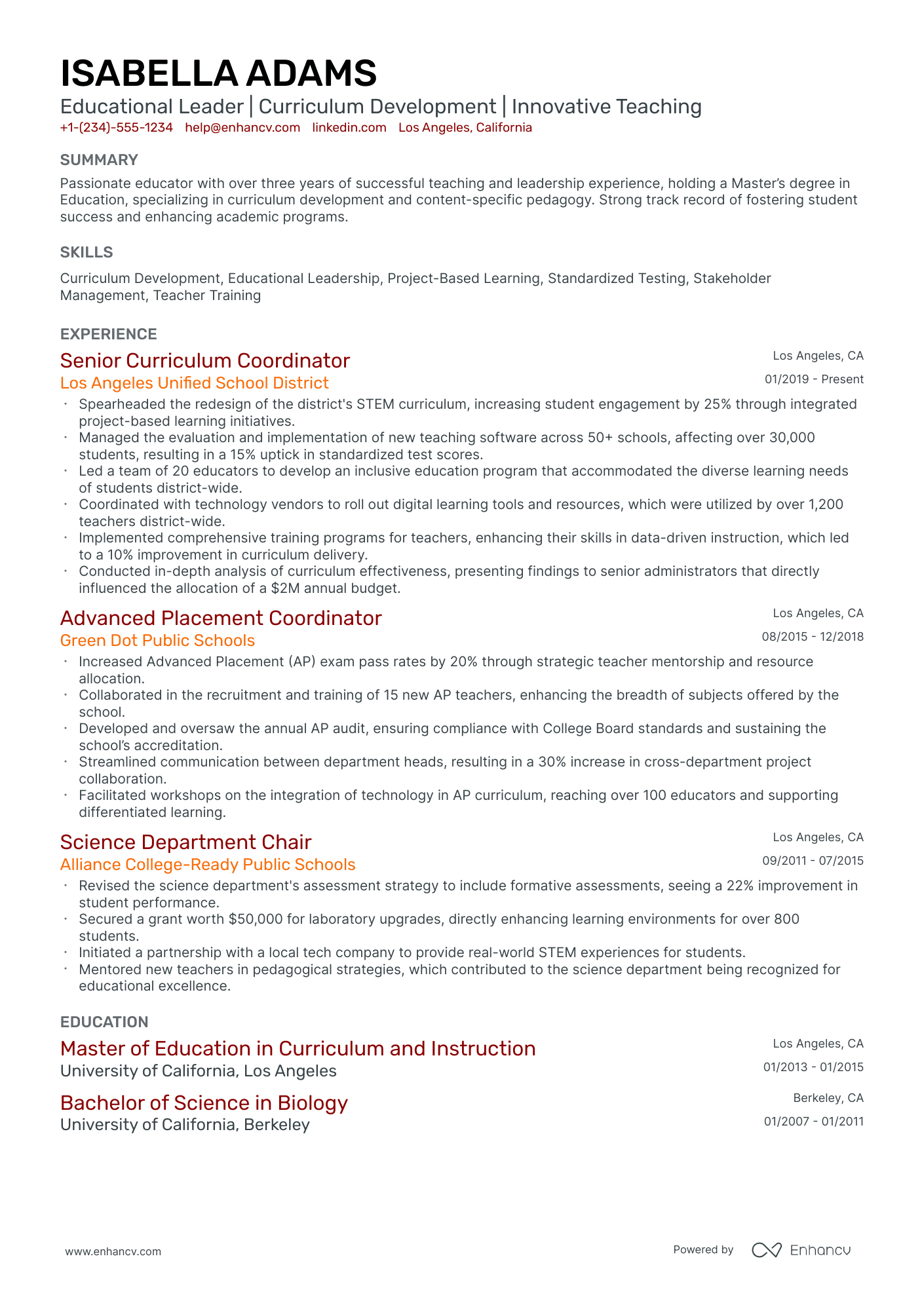 10 Department Head Resume Examples, Templates & Guide for 2025