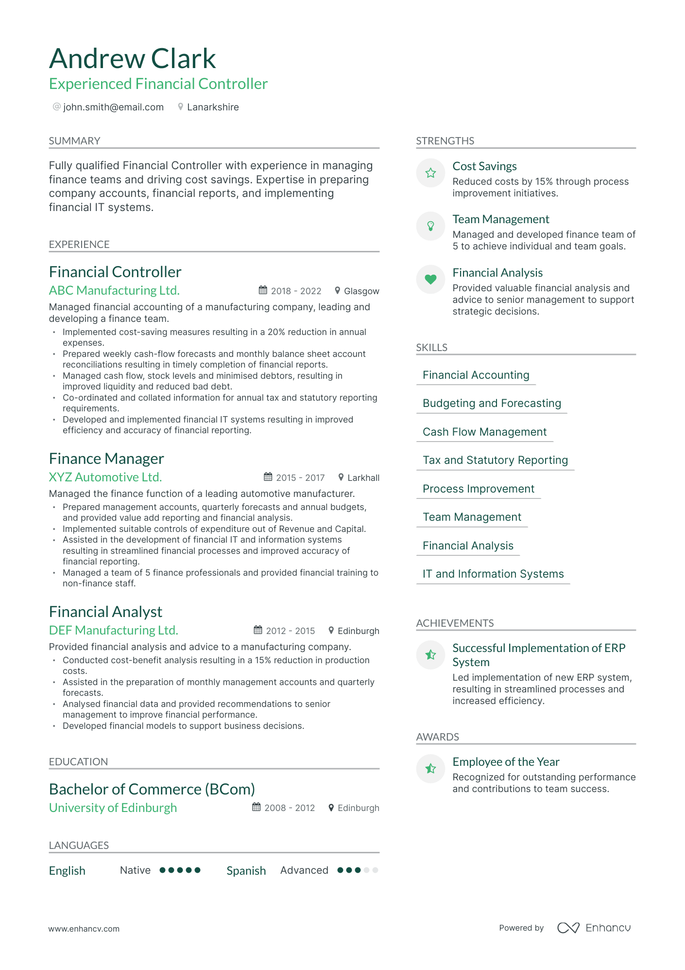 5 Financial Controller Resume Examples & Guide for 2024