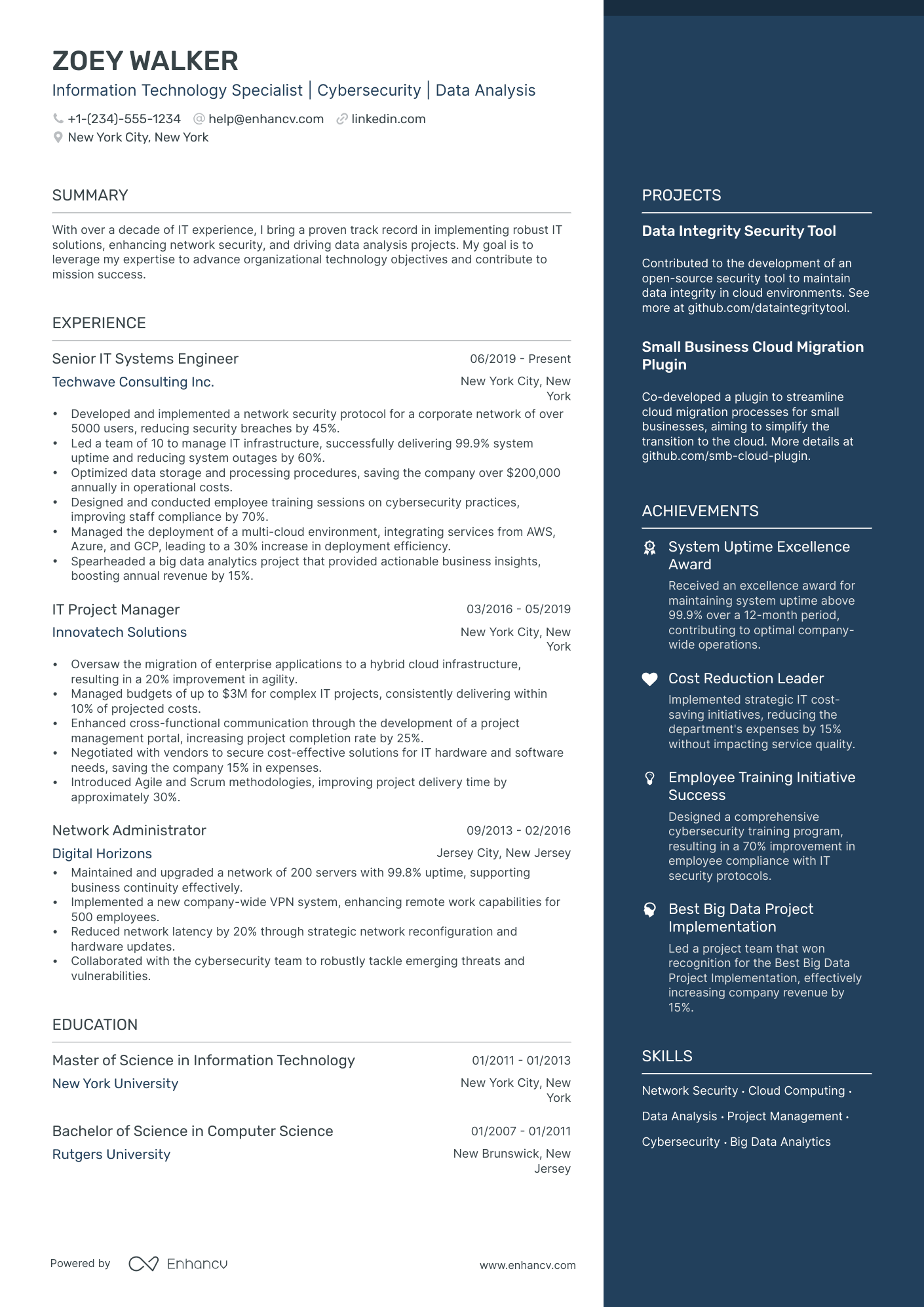 5 IT Specialist Resume Examples & Guide for 2024