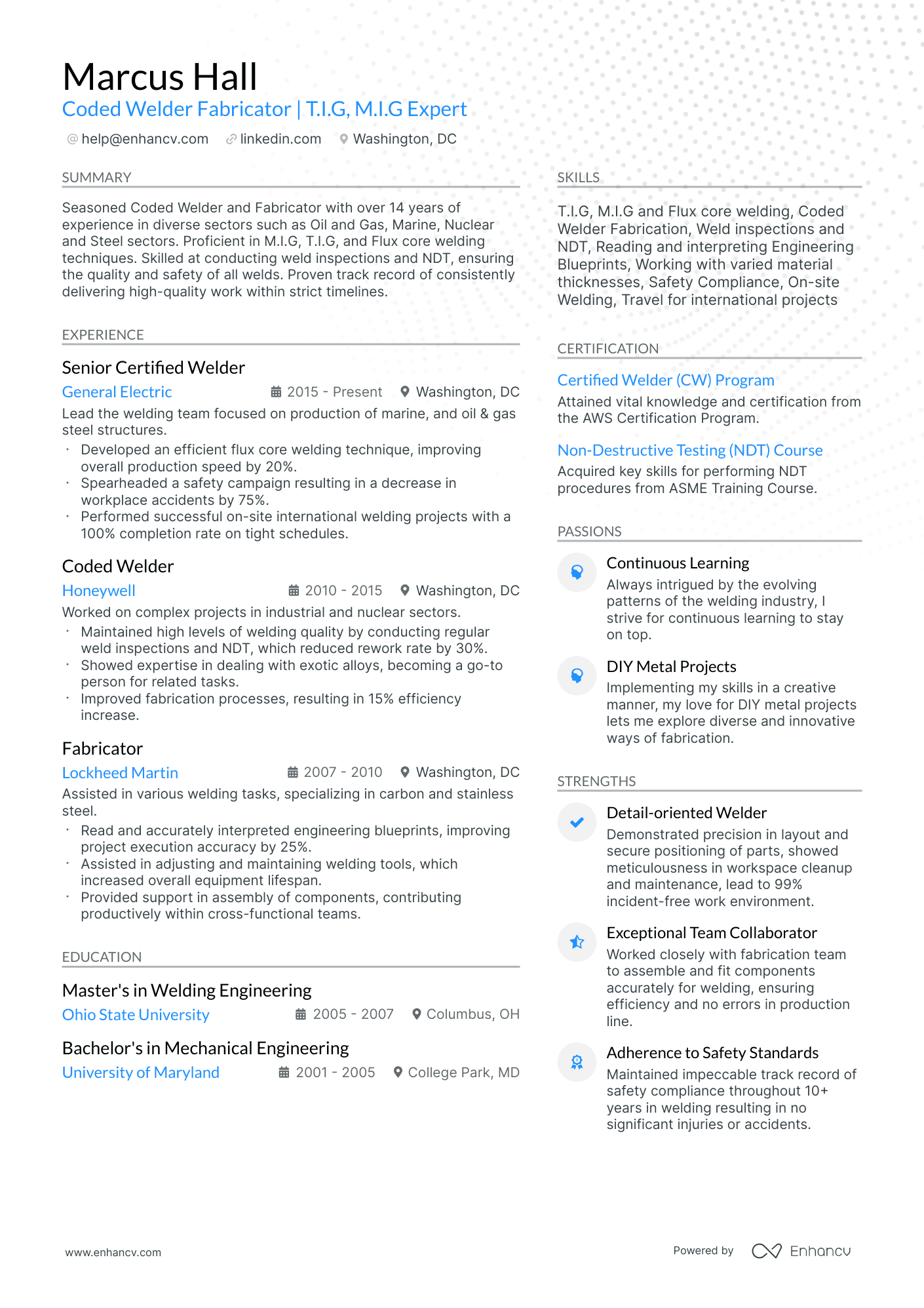 10 Welder Fabricator Resume Examples & Guide for 2026