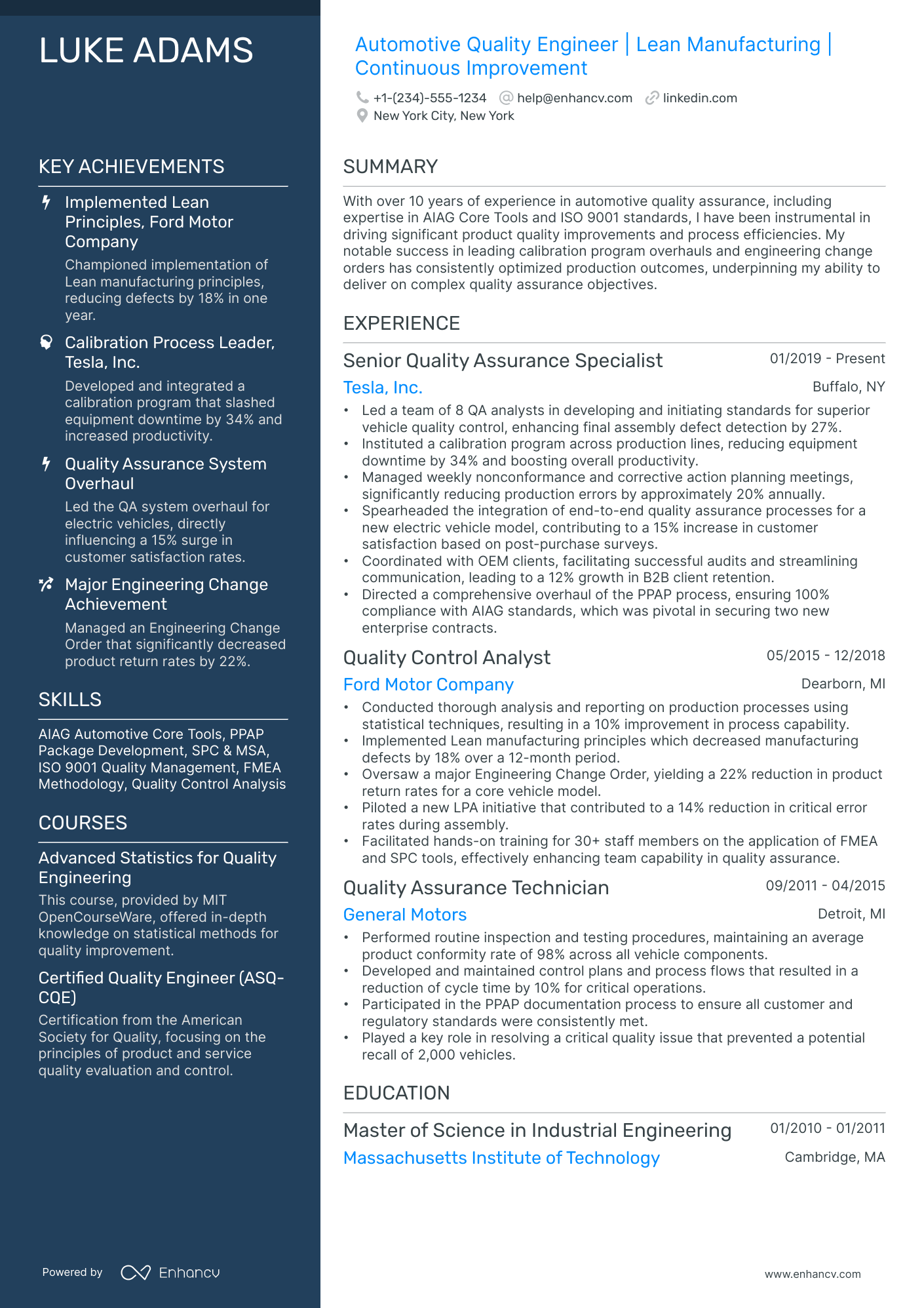 10 Automotive Engineering Resume Examples & Guide for 2026