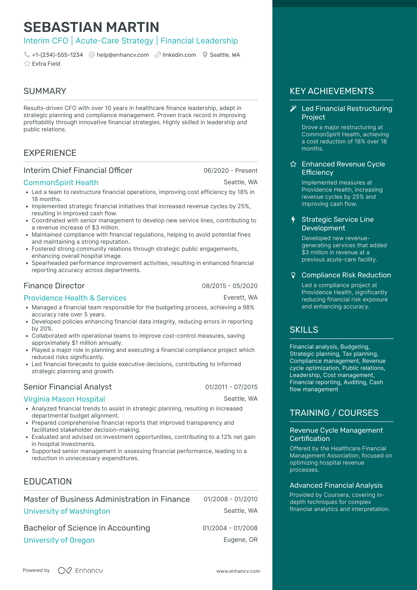 7 Chief Financial Officer Resume Examples & Guide for 2025