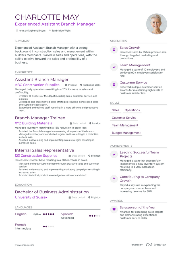 5 Assistant Branch Manager Resume Examples & Guide for 2023