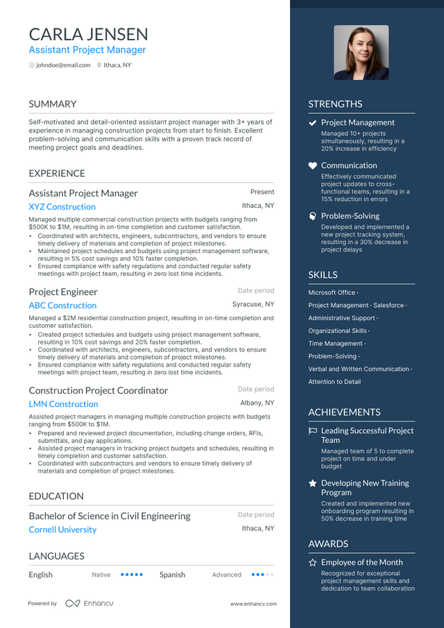5 Assistant Project Manager Resume Examples & Guide for 2023