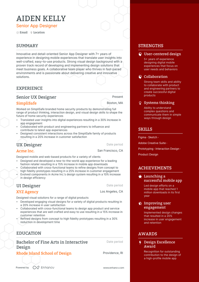 5 App Designer Resume Examples & Guide for 2023