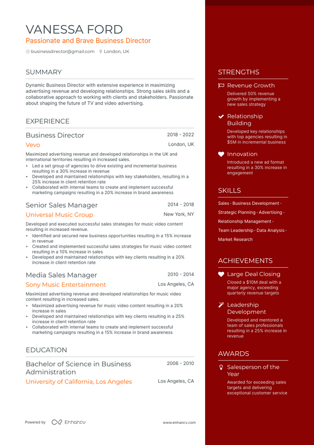 5 Business Director Resume Examples & Guide for 2023