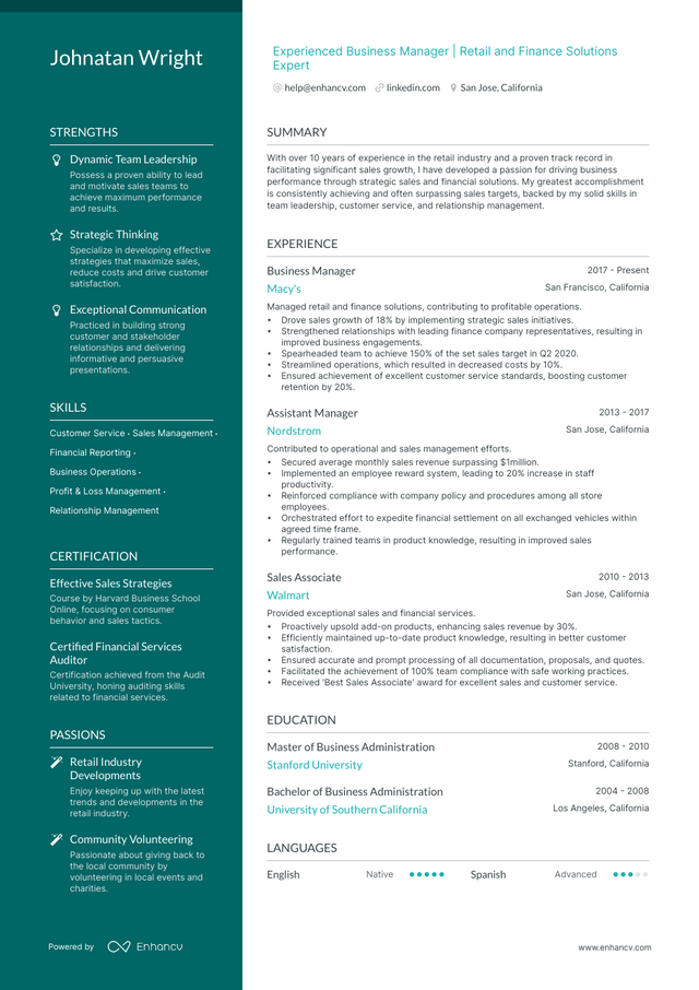 5 Business Manager Resume Examples & Guide for 2023