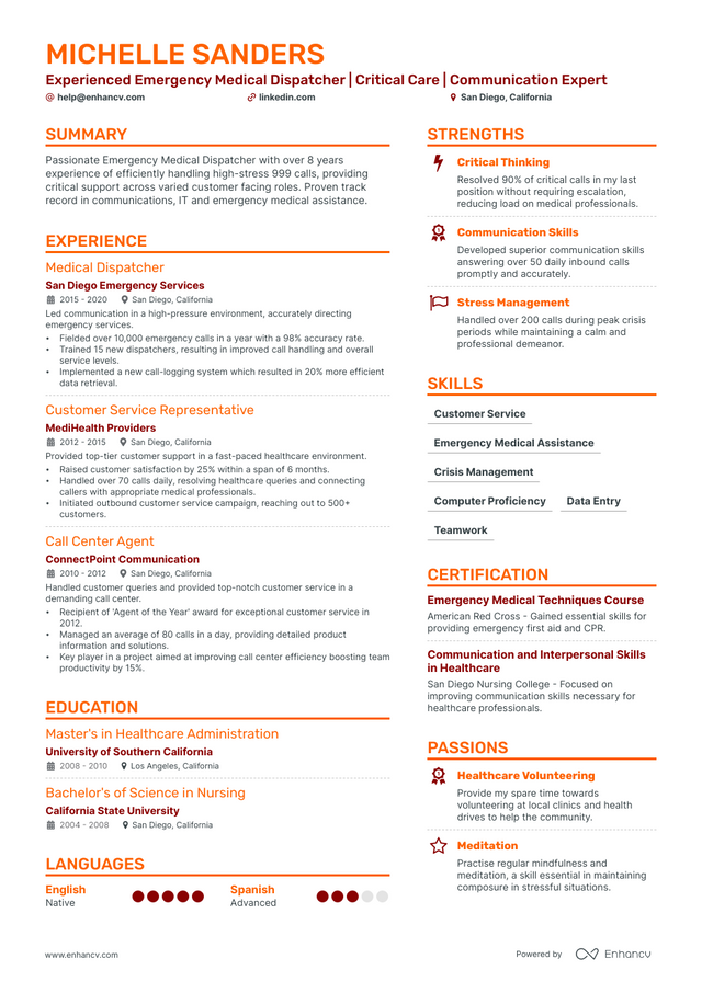 5 Emergency Dispatcher Resume Examples & Guide for 2023