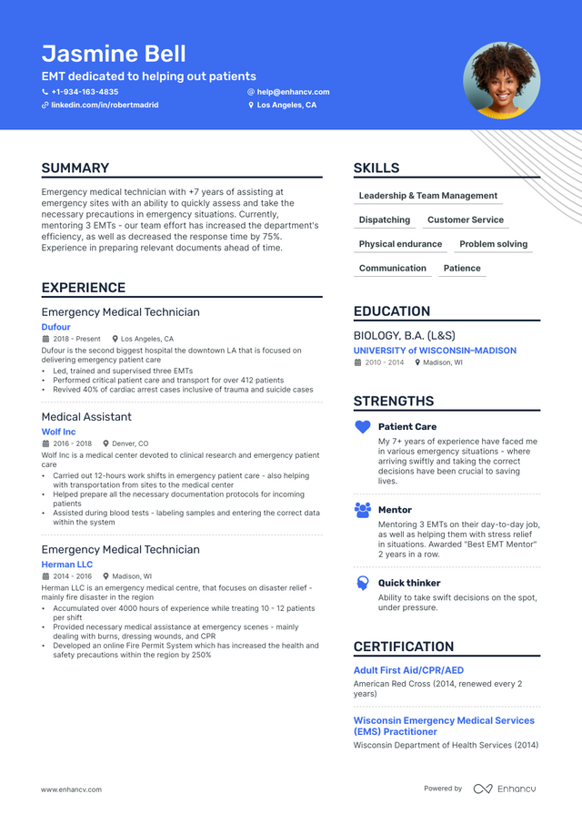 5 EMT Resume Examples & Guide for 2023