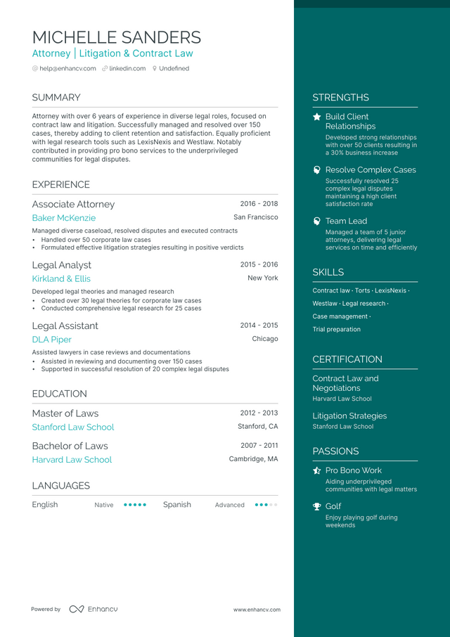 5 Entry-level Attorney Resume Examples & Guide for 2023