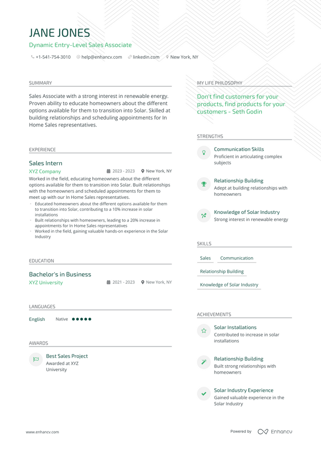 5 Entry Level Sales Resume Examples & Guide for 2023