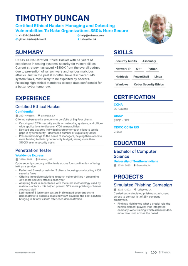 5 Ethical Hacker Resume Examples & Guide for 2023
