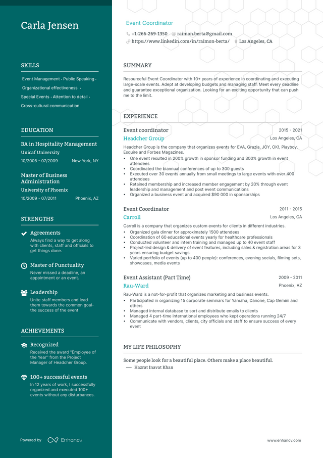 5 Event Coordinator Resume Examples & Guide for 2023