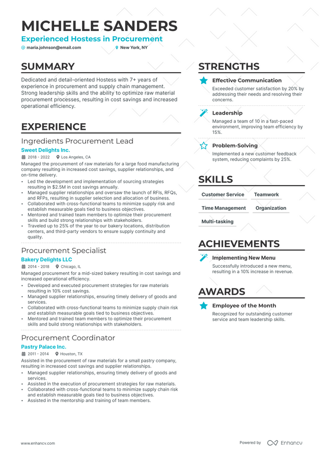 5 Hostess Resume Examples & Guide for 2023