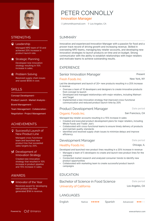 5 Innovation Manager Resume Examples & Guide for 2023