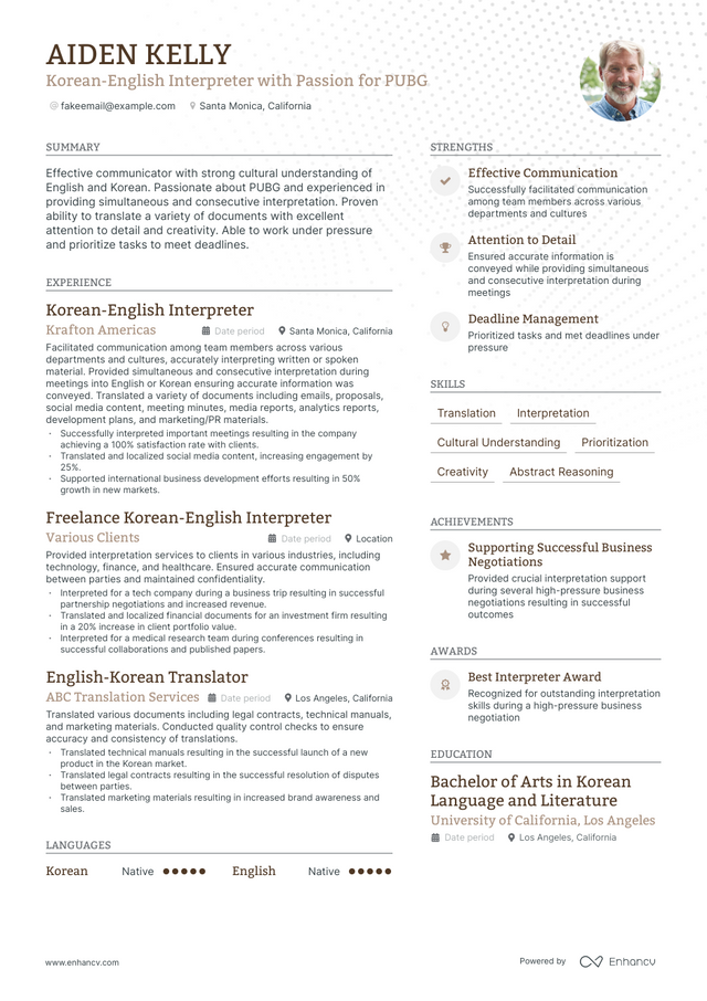 5 Interpreter Resume Examples & Guide for 2023