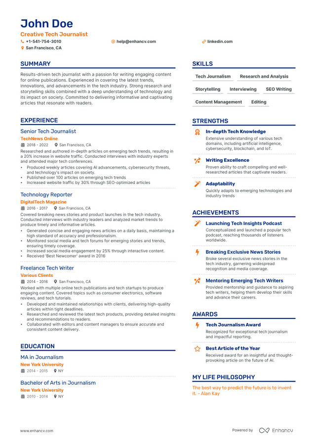 6 Journalist Resume Examples & Guide for 2023