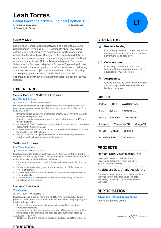 5 Lead Engineer Resume Examples & Guide for 2023