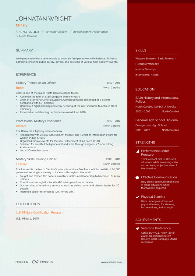 5 Military Resume Examples & Guide for 2023