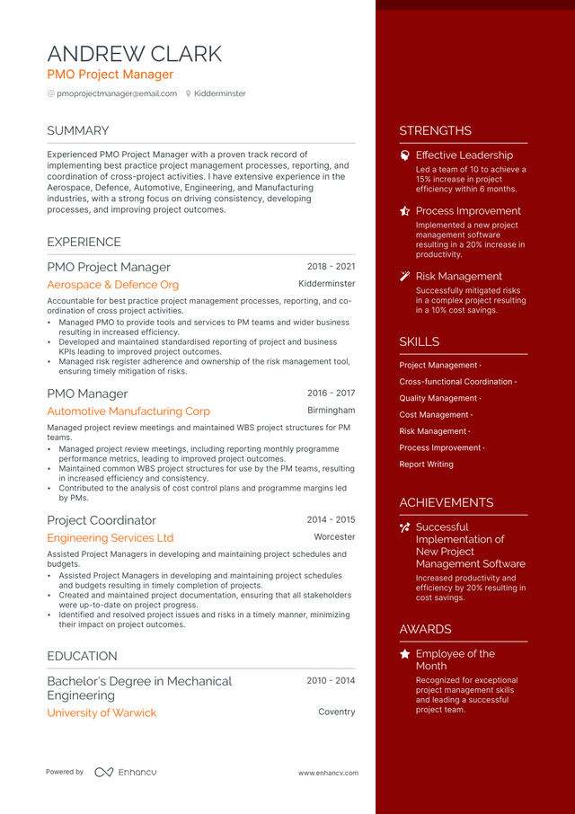5 Pmo Manager Resume Examples & Guide for 2023