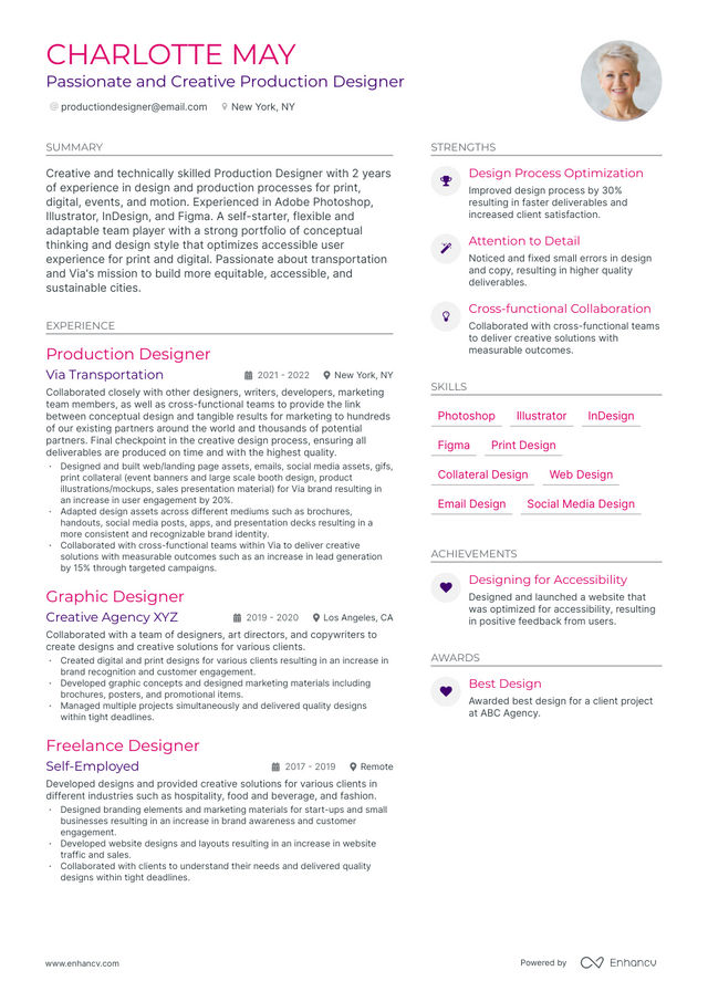 5 Production Designer Resume Examples & Guide for 2023