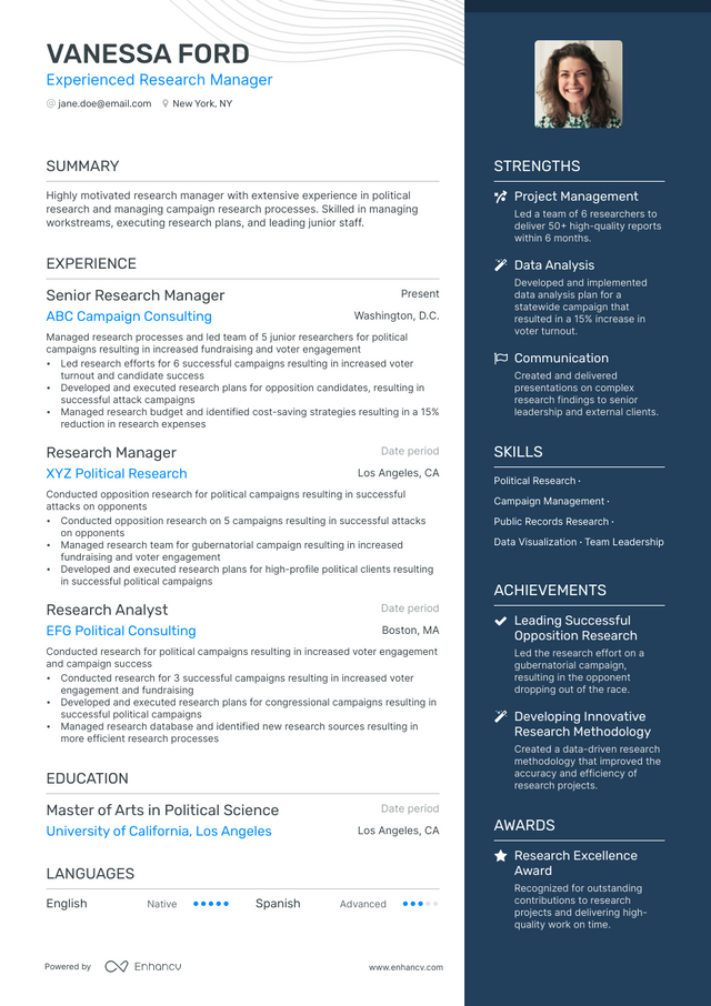 5 Research Manager Resume Examples & Guide for 2023