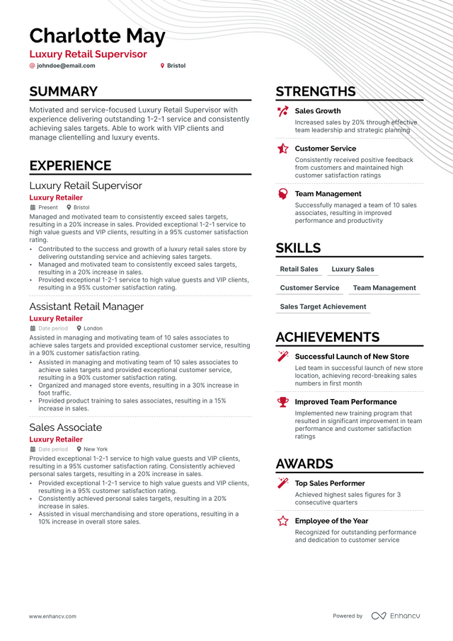 5 Retail Sales Supervisor Resume Examples & Guide for 2023