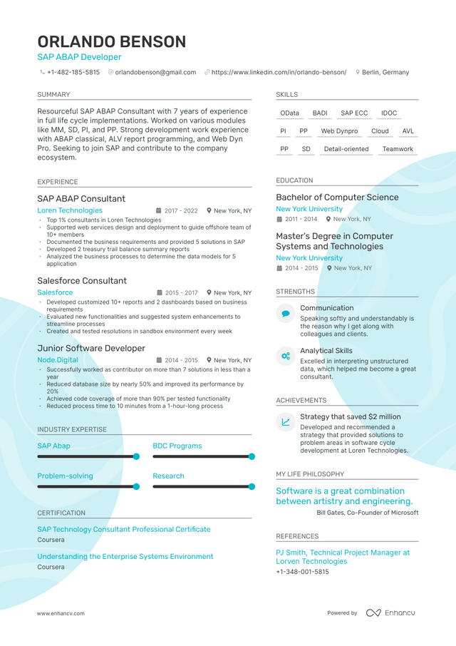 5 SAP Resume Examples & Guide for 2023