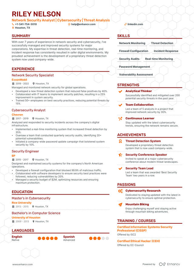 5 Security Analyst Resume Examples & Guide for 2023