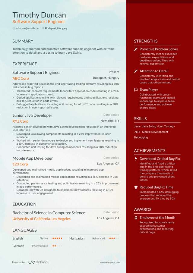 5 Software Support Engineer Resume Examples & Guide for 2023