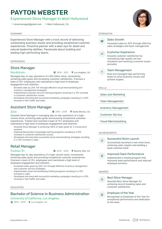 5 Store Manager Retail Resume Examples & Guide for 2023