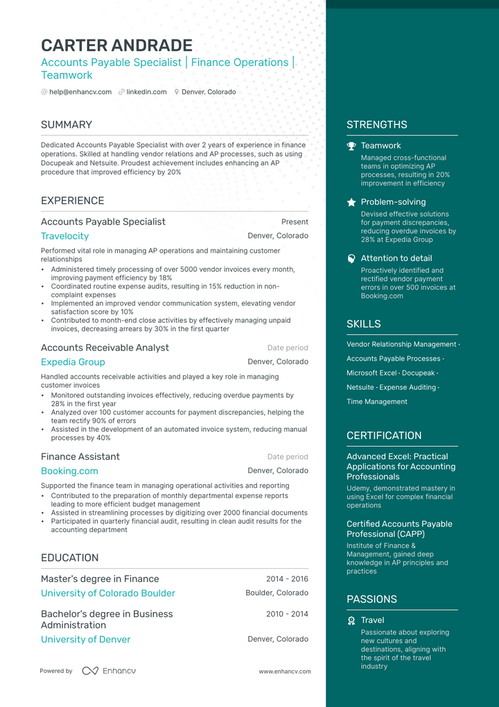 5 Accounts Payable Specialist Resume Examples & Guide for 2023