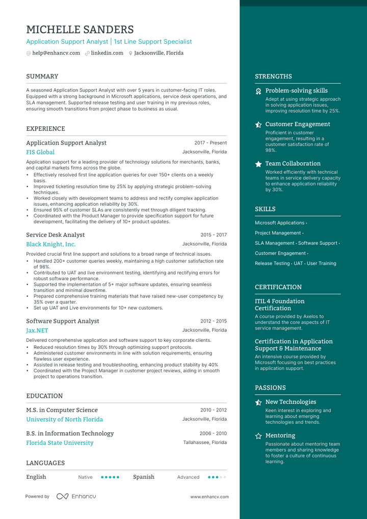 5 Application Support Analyst Resume Examples Guide For 2023