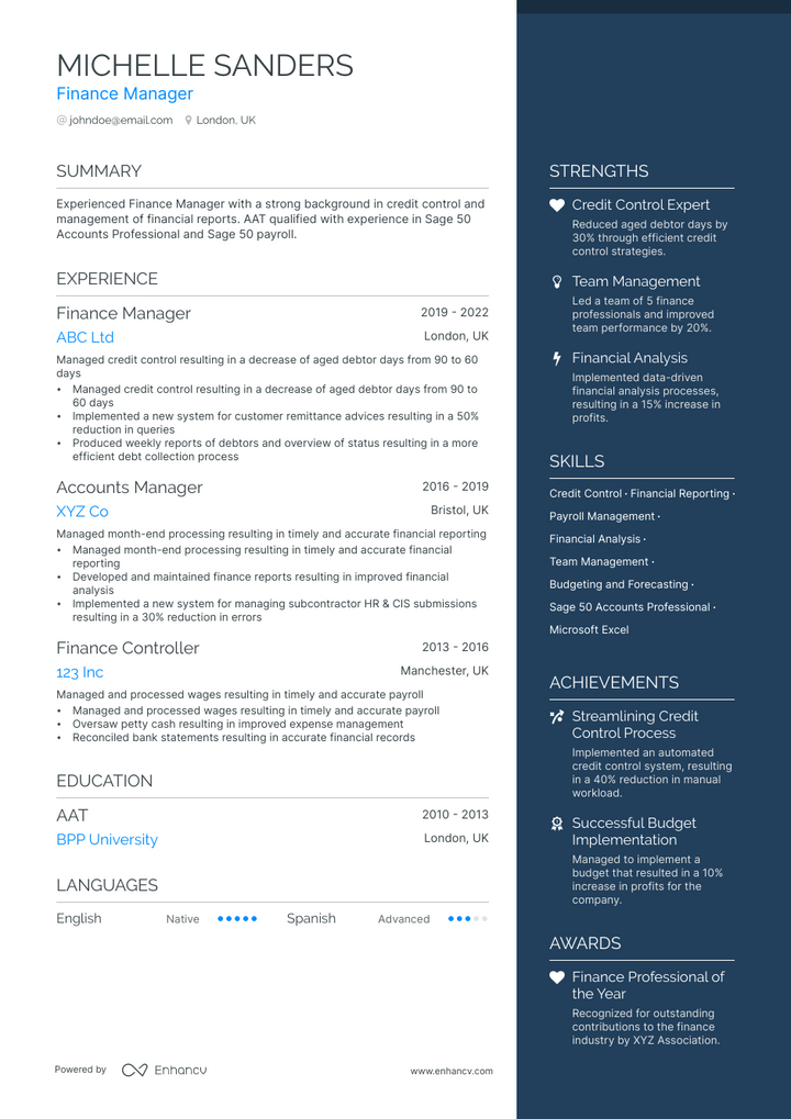 5 Finance Manager Resume Examples Guide For 2023 5 Finance Manager Resume Examples Guide For 2023