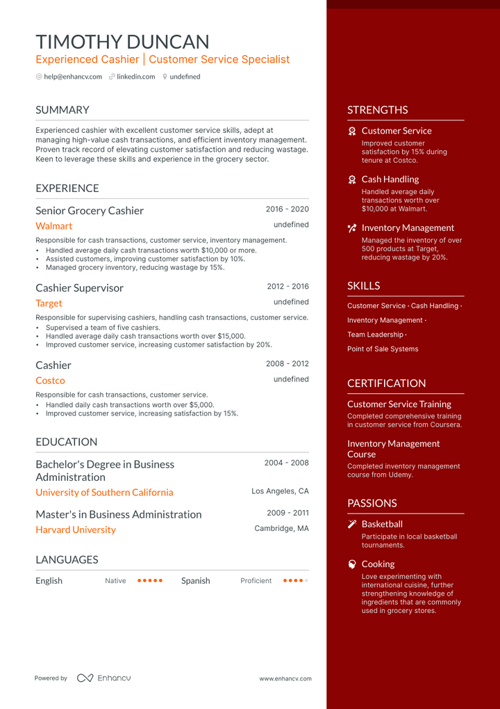 5 Grocery Store Cashier Resume Examples & Guide for 2023