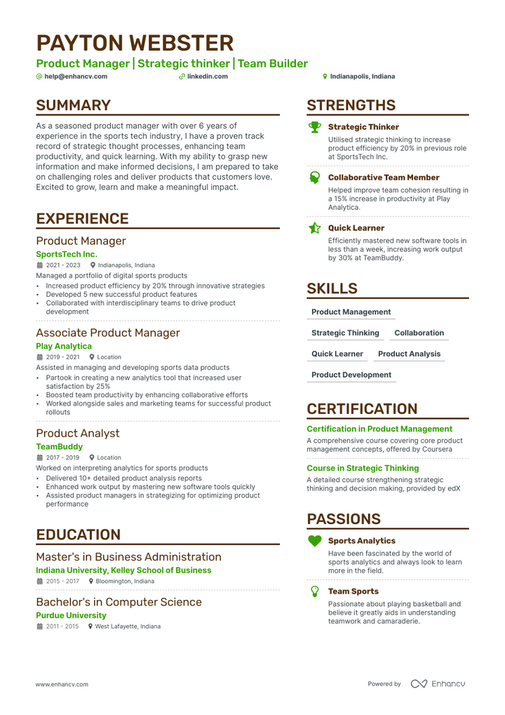 5 Product Manager Intern Resume Examples & Guide for 2023