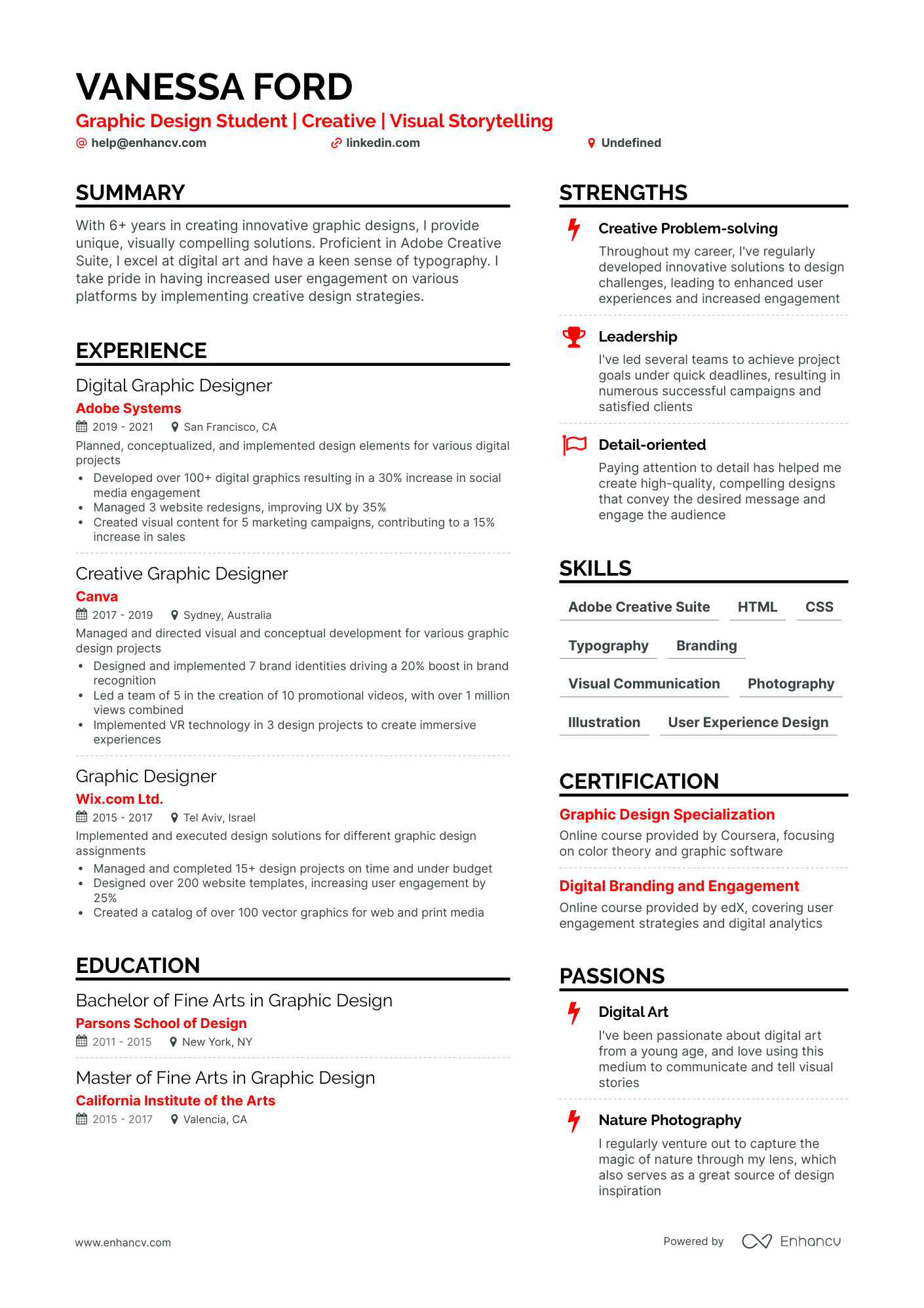 5 Graphic Design Student Resume Examples & Guide for 2024