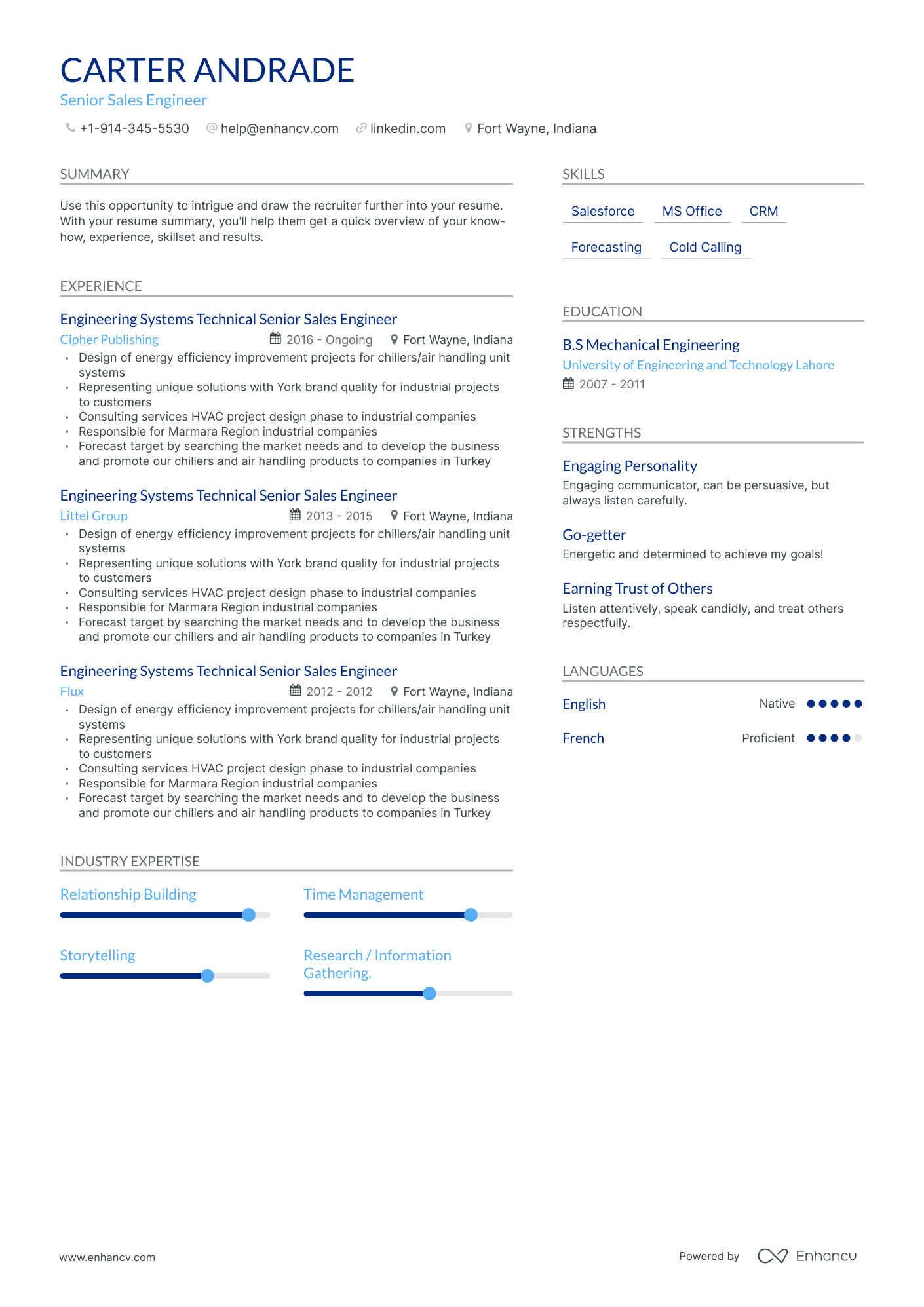 Senior Sales Engineer Resume Examples & Guide for 2023 (Layout, Skills ...