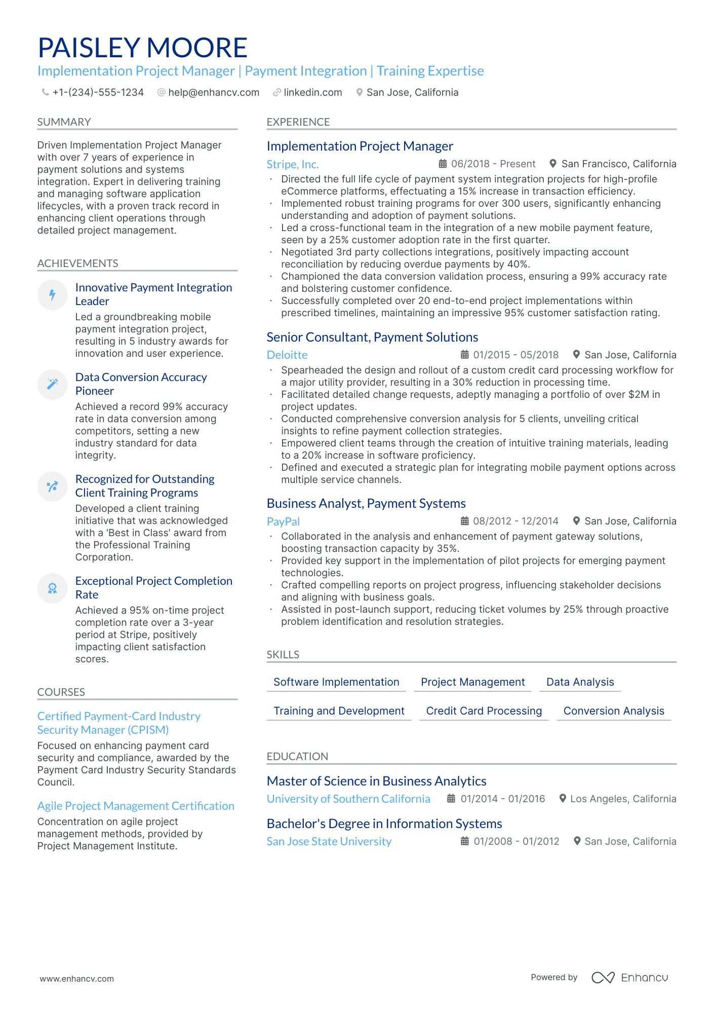 5 Implementation Project Manager Resume Examples & Guide for 2024