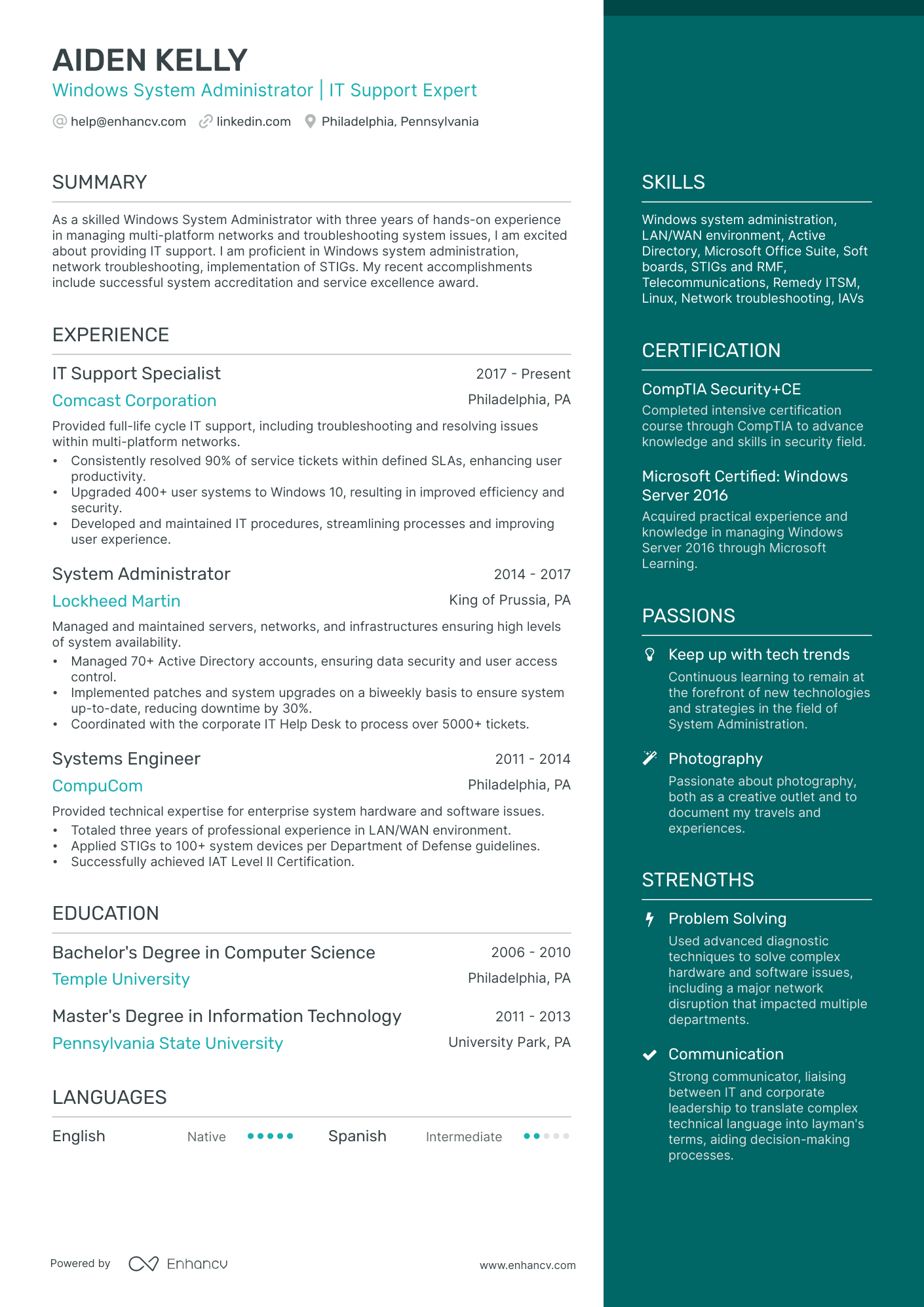 10 Windows System Administrator Resume Examples & Guide for 2026