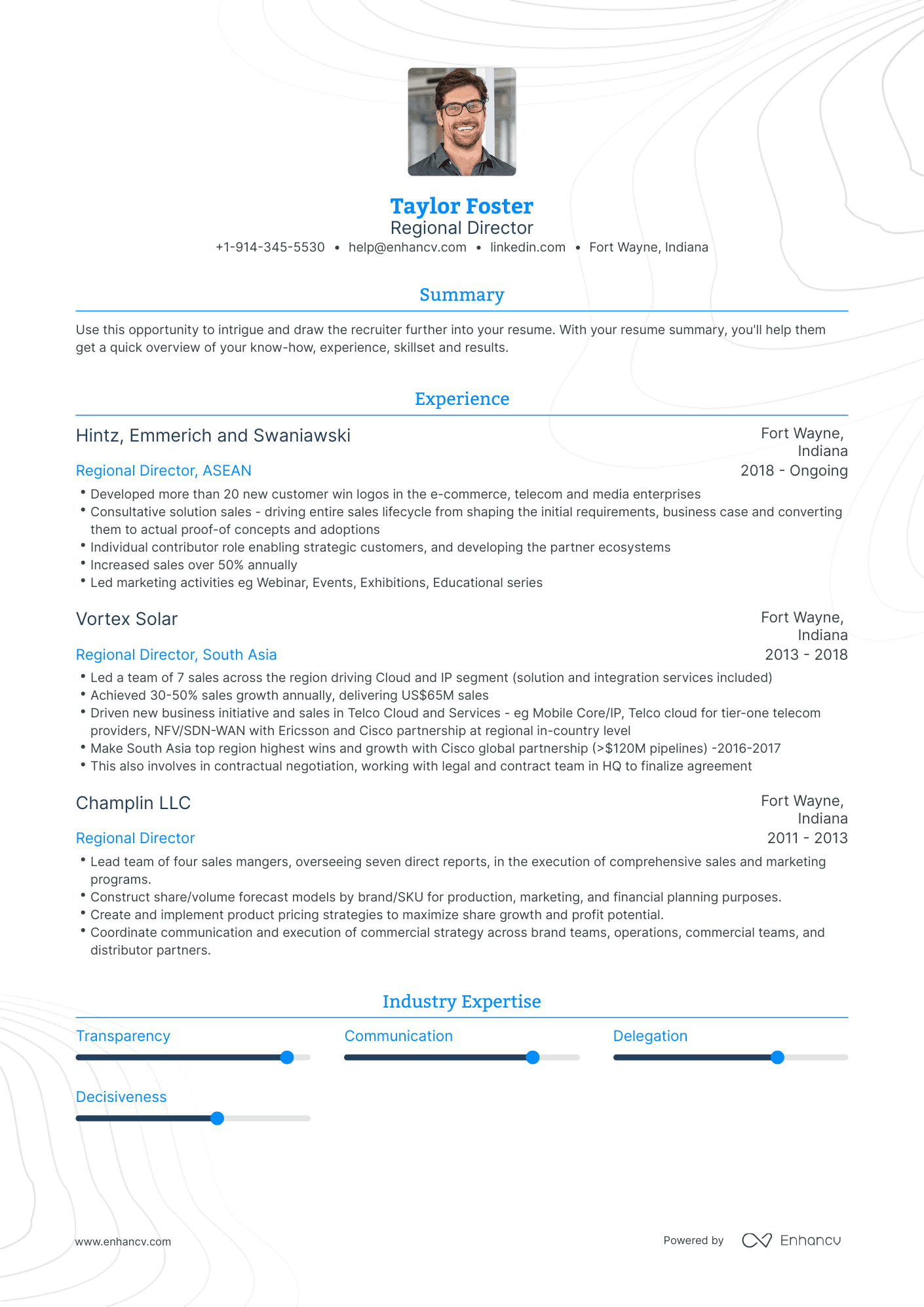 Regional Director Resume Examples & Guide for 2023 (Layout, Skills ...