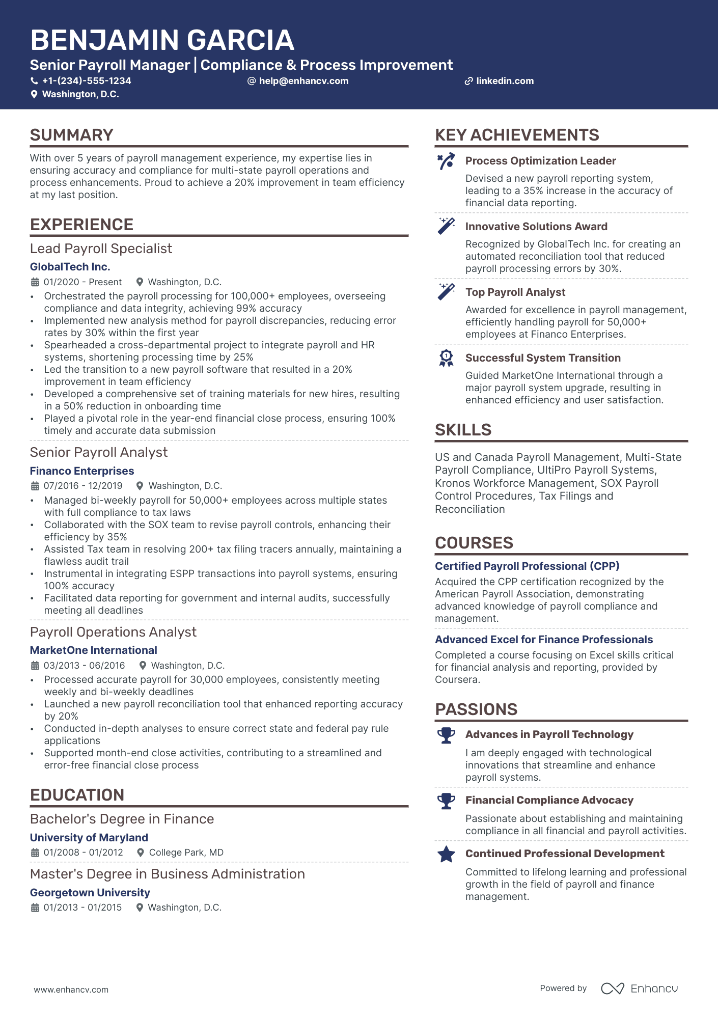 10 Payroll Manager Resume Examples & Guide for 2026