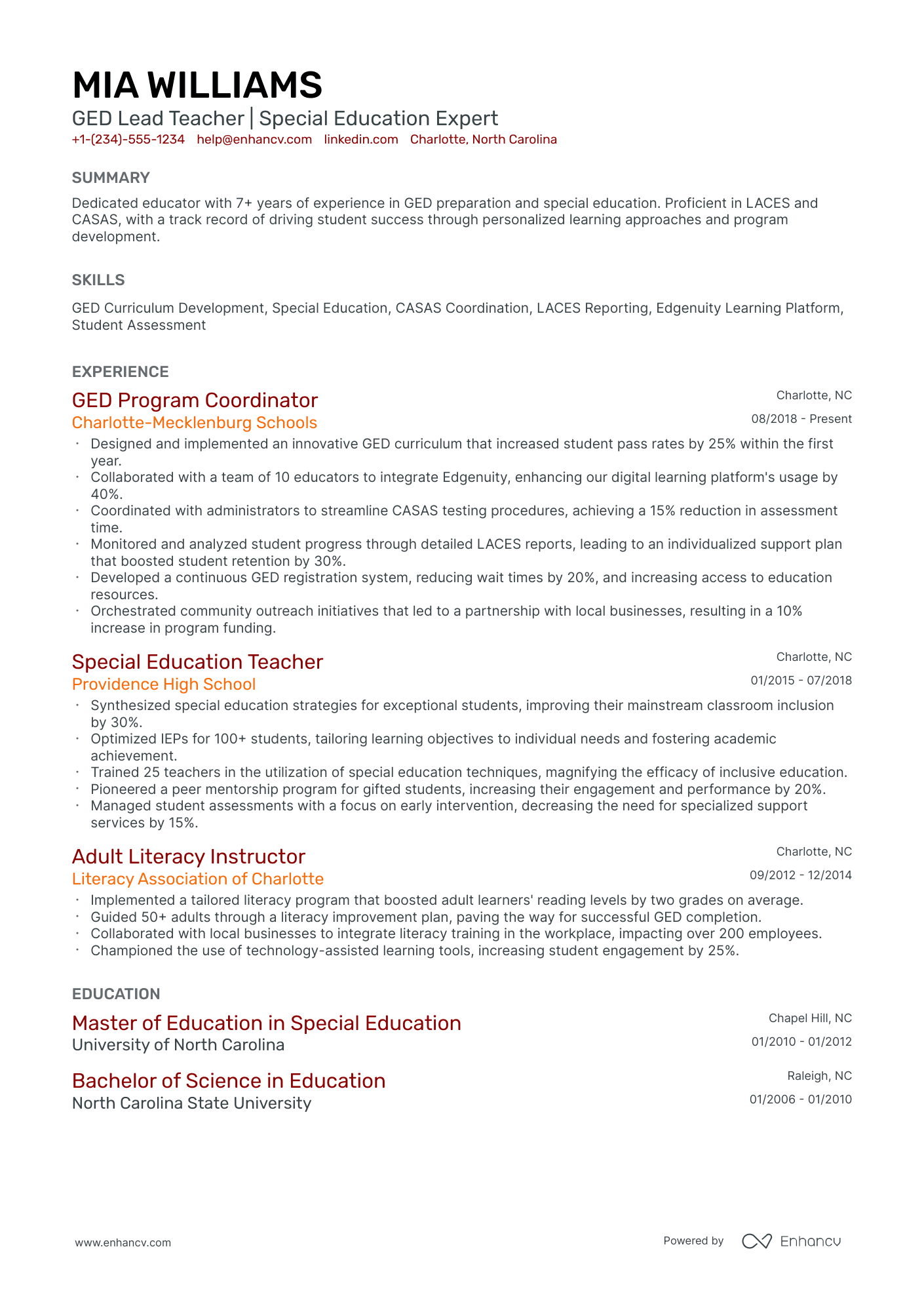 10 Lead Teacher Resume Examples & Guide for 2026