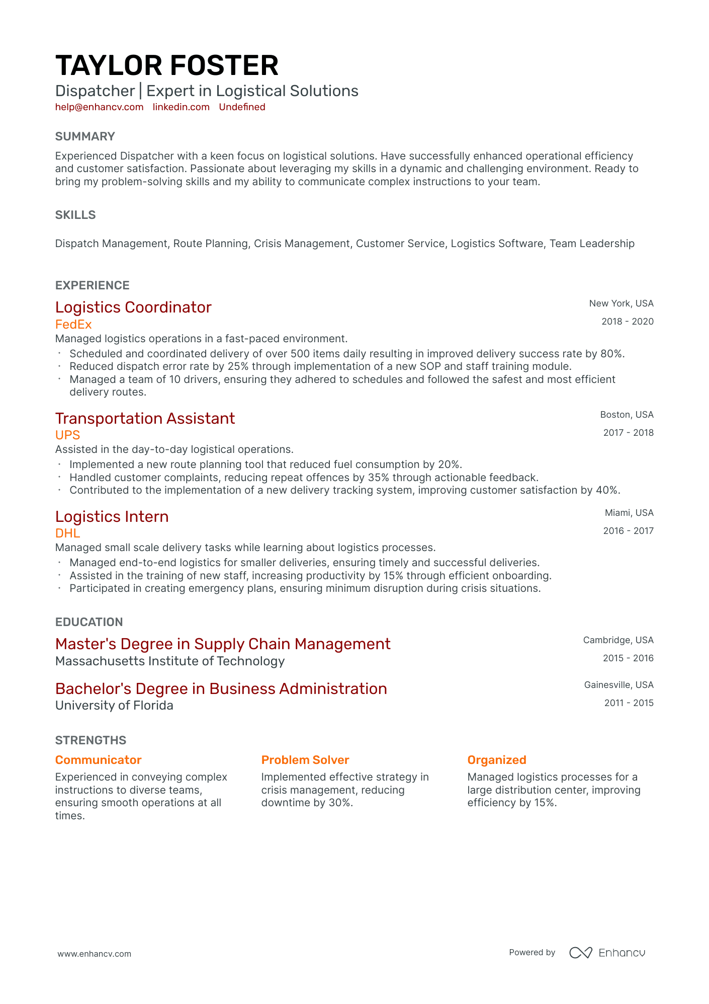 10 Entry-Level Dispatcher Resume Examples & Guide for 2026
