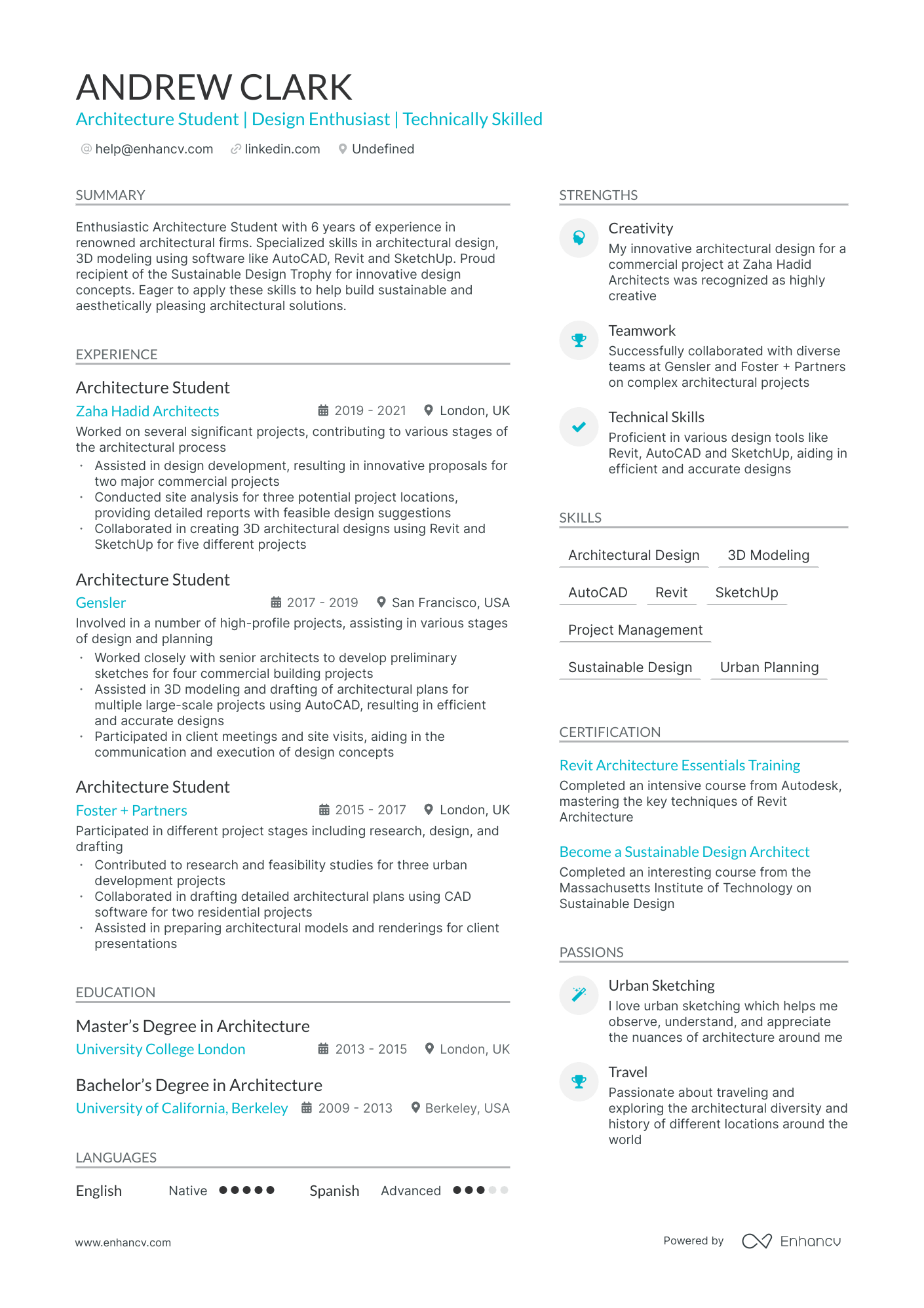 5 Architecture Student Resume Examples & Guide for 2024