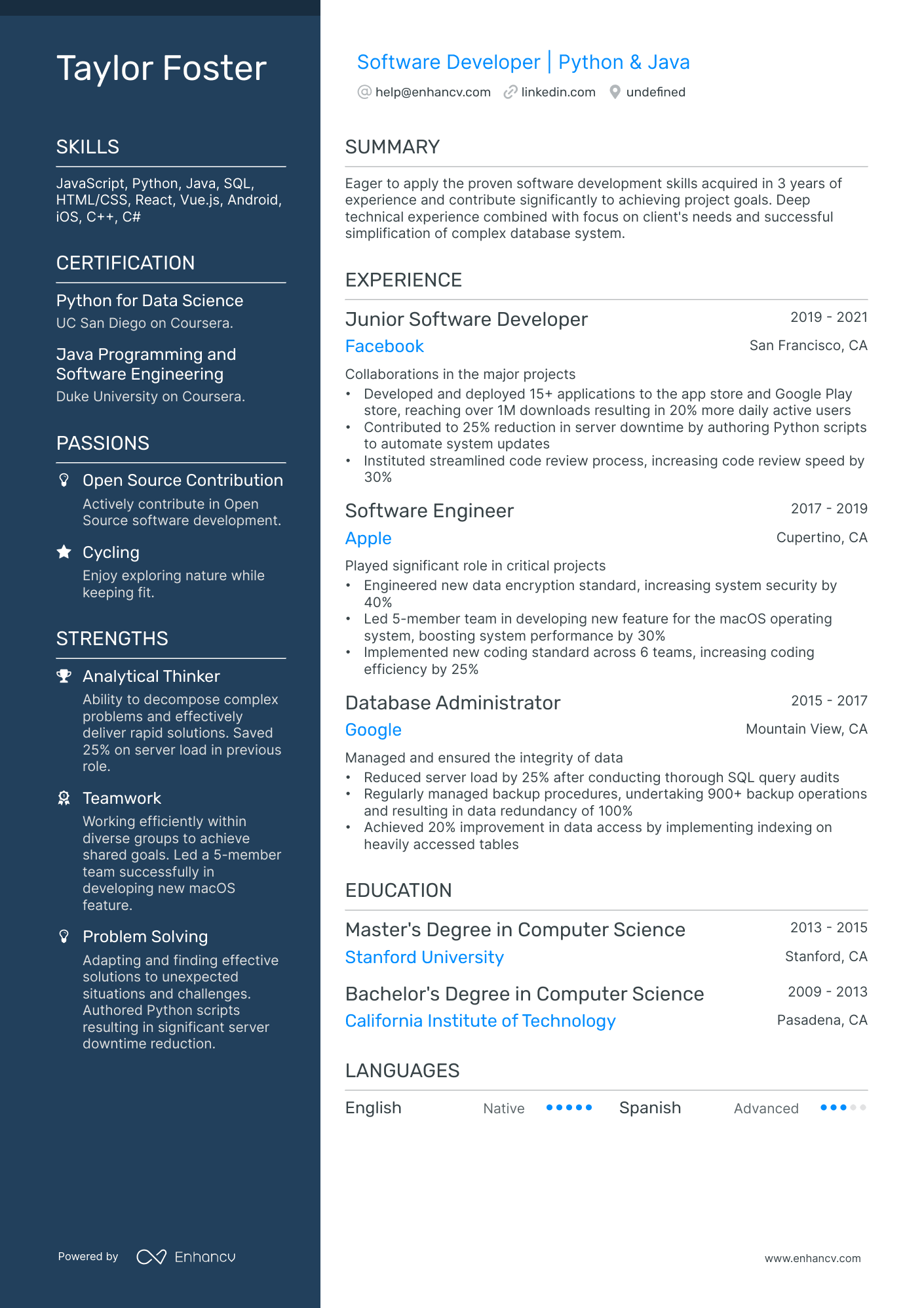 10 Entry-Level Computer Science Resume Examples & Guide for 2025