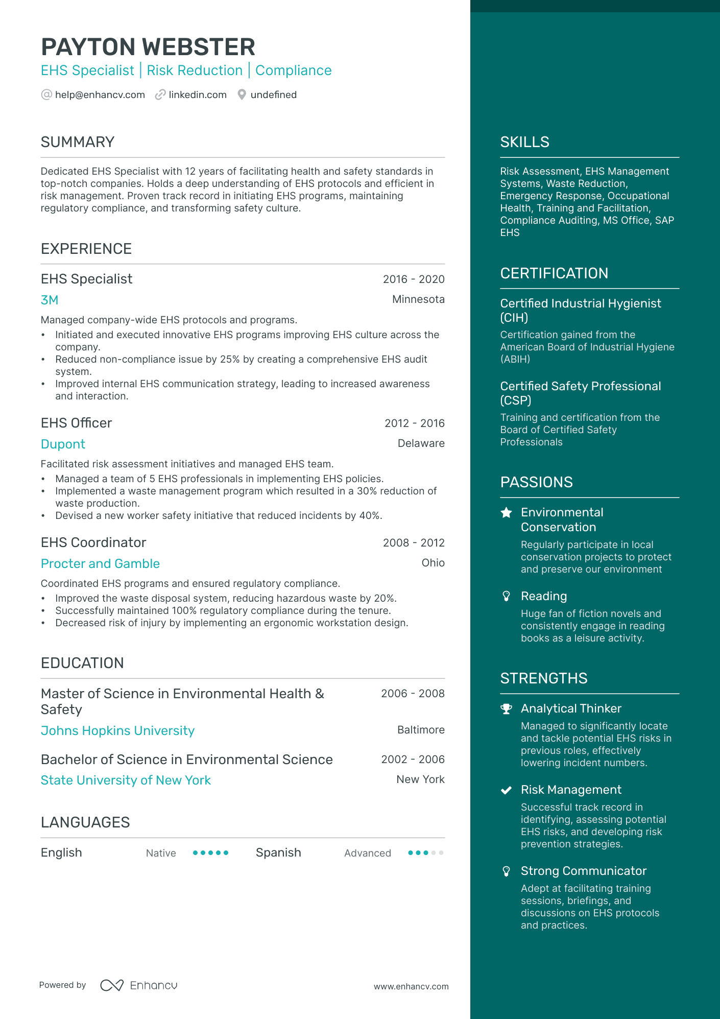 10 EHS Specialist Resume Examples & Guide for 2025